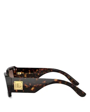 Dolce & Gabbana Rectangular Sunglasses, 53mm - Havana/brown Gradient