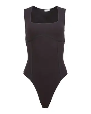 FLEUR DU MAL Square Neck Bodysuit - Black