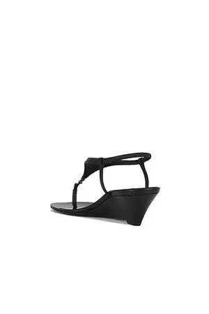Saint Laurent Bridget Wedge Sandal - Nero
