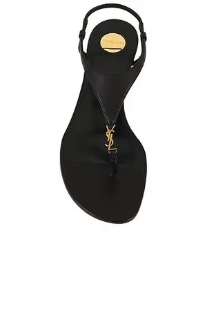 Saint Laurent Bridget Wedge Sandal - Nero