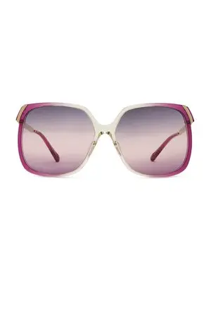Chloé Square Sunglasses - Burgundy  Gold  & Violet