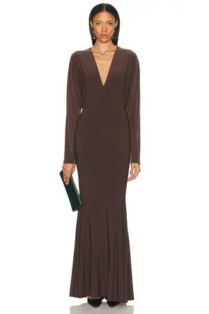 Norma Kamali V Neck Dresses