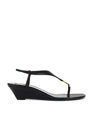 Women's Black Wedge Sandals