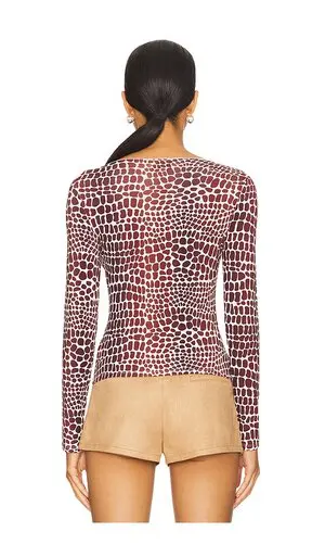 Miaou Amelia Long Sleeve Top - Chocolate