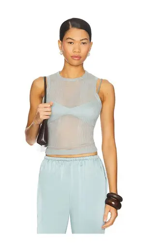 SEROYA SEROYA Jori Ribbed Tank Top Blue
