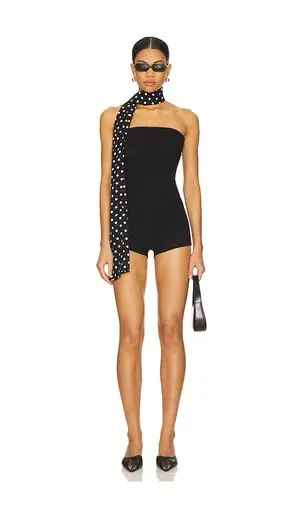 Superdown Felina Romper With Scarf - Black
