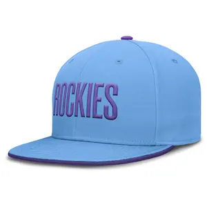 Nike Colorado Rockies City Connect True Dri-fit Mlb Fitted Baseball Cap - Blue