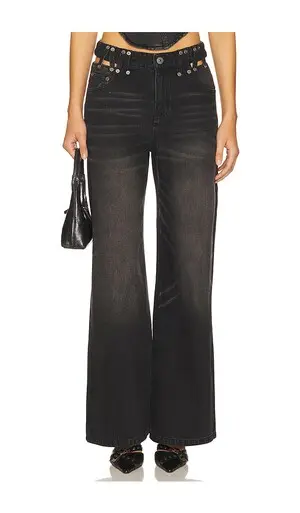 MARRKNULL Cutout Denim Trousers