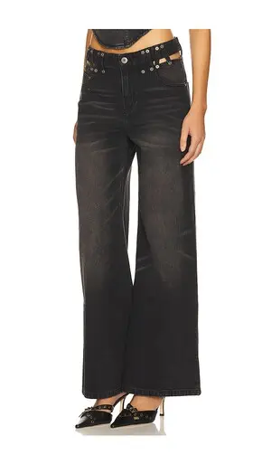 MARRKNULL Cutout Denim Trousers