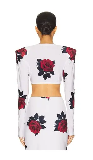 Norma Kamali Shoulder Pad Crop Top