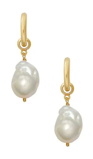 Brinker & Eliza Favorite Pearl Hoop Earrings - Gold