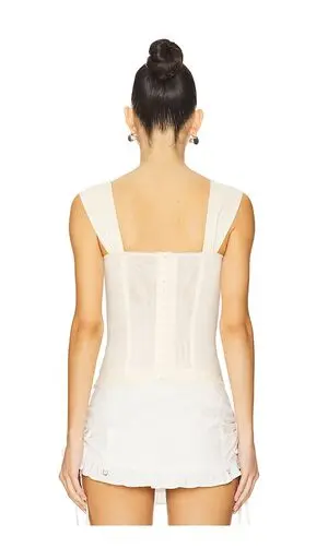 WeWoreWhat Ruched Cup Corset Top - Sand