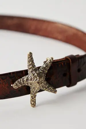ALKEMIE Starfish Embossed Leather Belt