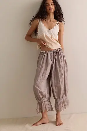 Free People Lace Trimmed Bloomer Pants - Phantom