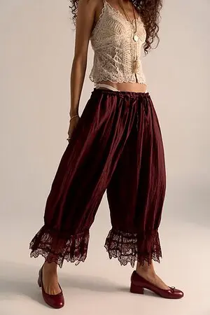 Free People Lace Trimmed Bloomer Pants - Shiraz