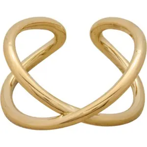 ST. MORAN Adjustable Crossover Band Toe Ring - Gold