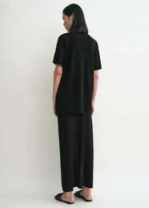 TOTEME Relaxed Fit Knit Tee - Black