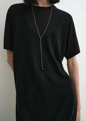 TOTEME Relaxed Fit Knit Tee - Black