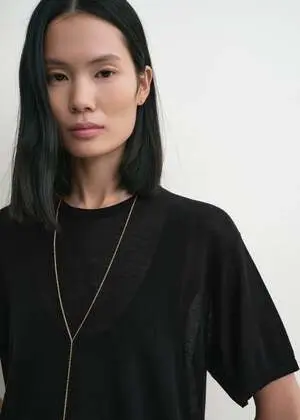 TOTEME Relaxed Fit Knit Tee - Black