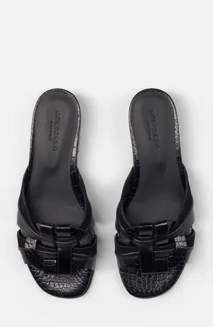 SCAROSSO Anna Sandals - Black - Calf