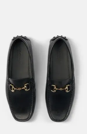 SCAROSSO Raphael Driving Loafers - Black - Calf