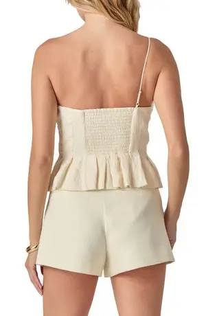 English Factory Ruffle Asymmetric Sleeveless Top