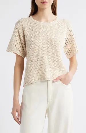 Rag & Bone Khloe Open Stitch Cotton & Linen Sweater