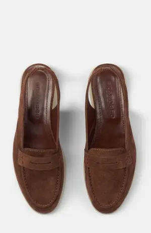 SCAROSSO Leila Slingback Loafers - Brown - Suede