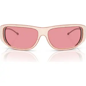 DIESEL® 61mm Oval Sunglasses - Rusty Orange/ Beige/ Pink Sil