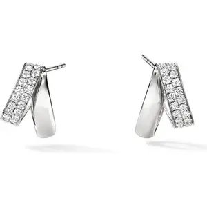 Hearts On Fire Inside Out Diamond Hoop Earrings - White Gold
