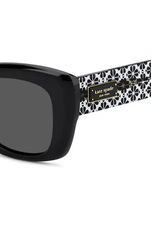 Kate Spade New York Rectangular Polarized Sunglasses - Black