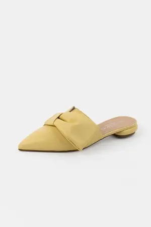 BELLS & BECKS Ana Pointy Toe Mule With Bow - Yellow