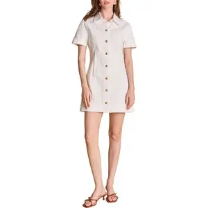 English Factory Denim Mini Shirtdress White