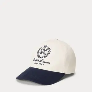 Ralph Lauren Crest-Embroidered Ball Cap Classic Cream/navy