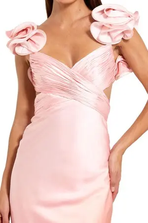 Mac Duggal Charmeuse Ombre Gown With Ruffle Straps