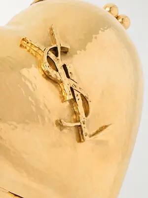 Saint Laurent Heart-shaped Clutch - Gold
