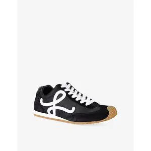 Loewe Ballet Runner 2.0 Suede And Woven Low-top Trainers - Blk/white