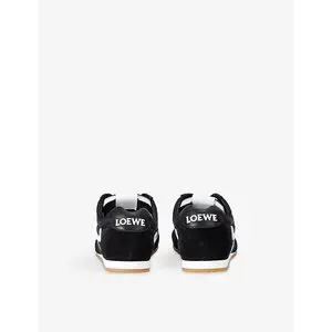 Loewe Ballet Runner 2.0 Suede And Woven Low-top Trainers - Blk/white
