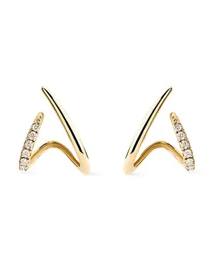 ANA LUISA Solid Lab Grown Diamond Aurora Huggie Stud Earrings - Gold