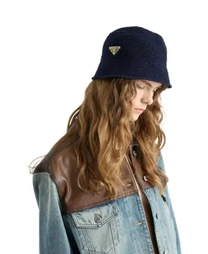 Prada Crochet Bucket Hat - Blue