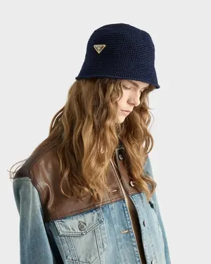 Prada Crochet Bucket Hat - Neutral