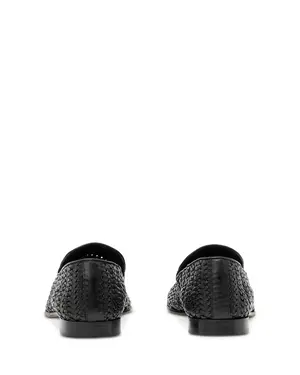 John Varvatos Venice Woven Slip-on Loafers - Black