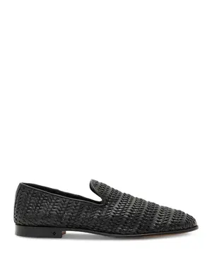 John Varvatos Venice Woven Slip-on Loafers - Black