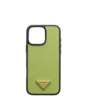 Prada Saffiano Leather Case For Iphone 16 Pro Max Green