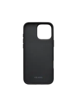 Prada Saffiano Leather Case For Iphone 16 Pro Max - Green/silver