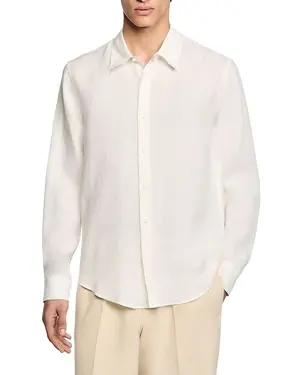 Sandro Linen Long Sleeve Shirt - Ivory