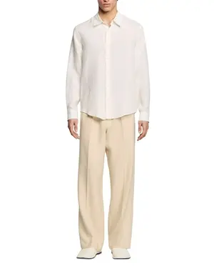 Sandro Linen Long Sleeve Shirt - Ivory