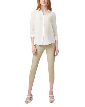 Hue High Rise Ultra Soft Denim Capri Leggings - White Pepper