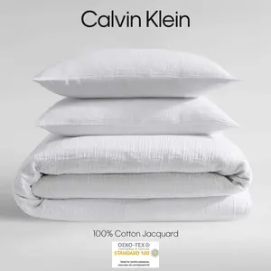 Calvin Klein Washed Texture Cotton Jacquard Comforter Set - White