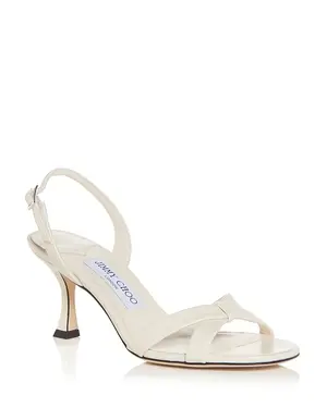 JIMMY CHOO Elsy 70 Slingback Sandals - Latte